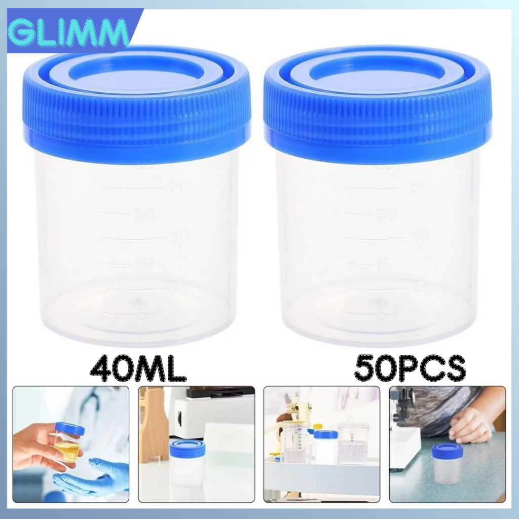 50PCS 40ml Urine Cups Sterile Specimen Cups With Separate Turning Screw ...