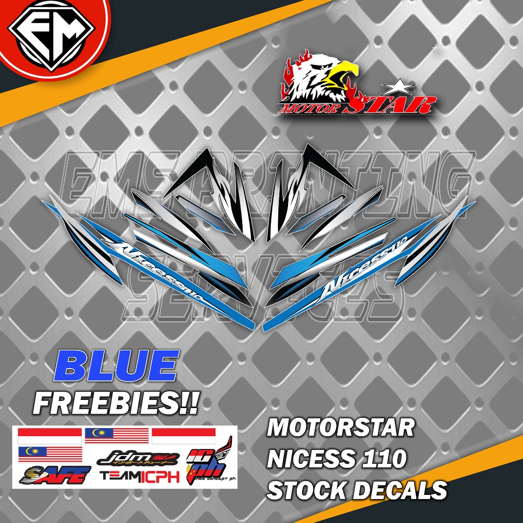 MOTORSTAR NICESS 110 STOCK DECALS | Shopee Philippines