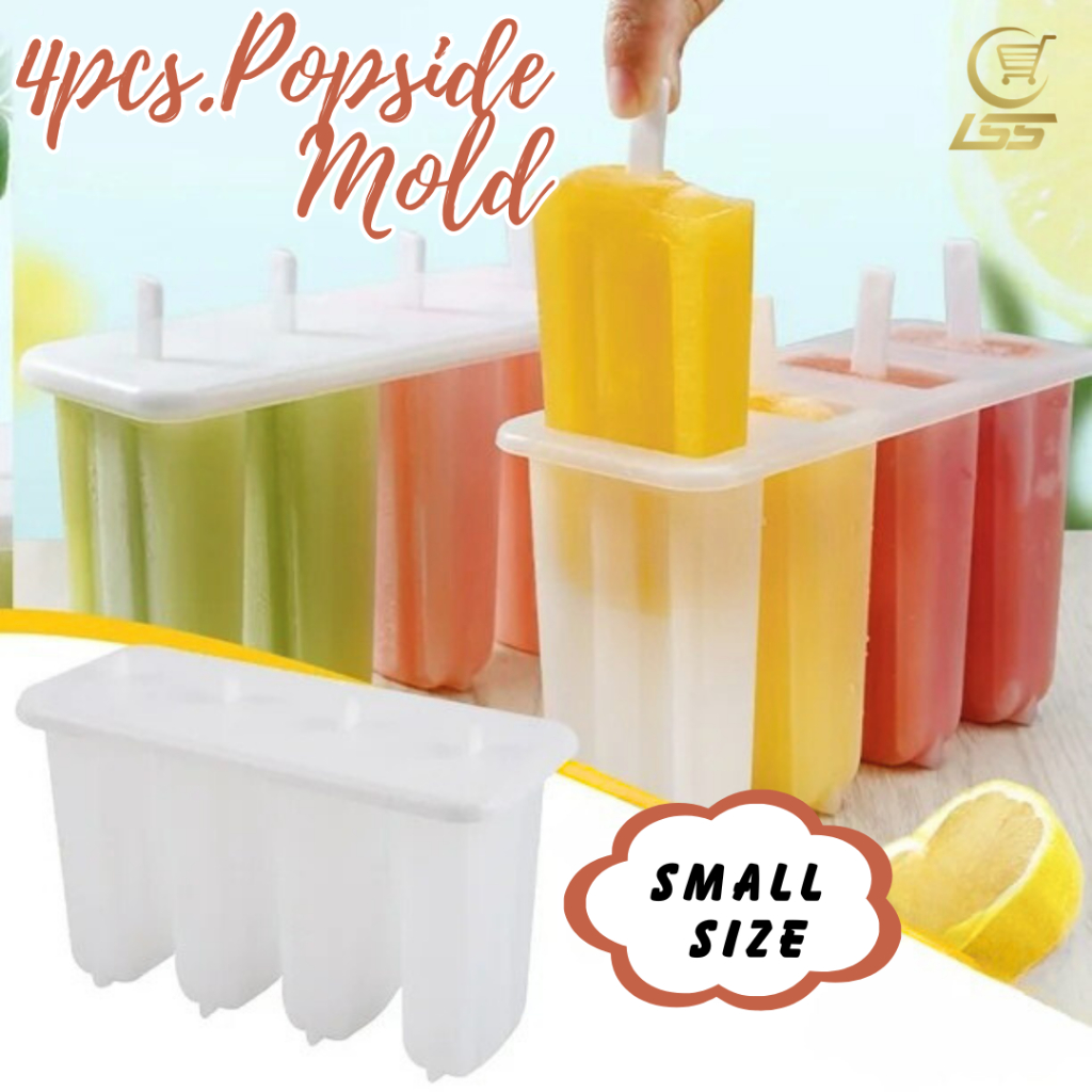EfeqPopsicles Molds 4 Cups Frozen Popsicle Mold Kit Ice Pop Molds with ...