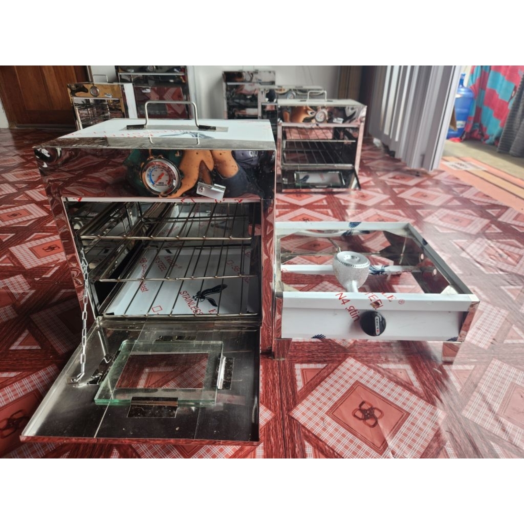 3 layer oven with gauge temperature size 12x12 stainless with stove ...