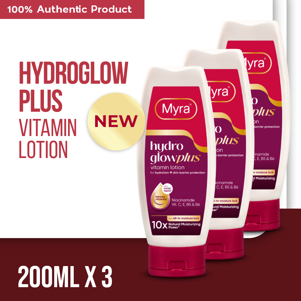 New Myra HydroGlow Plus Vitamin Lotion 200ml x 3 | Shopee Philippines