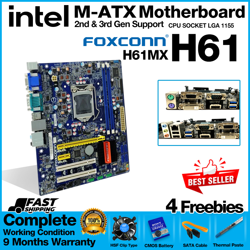Pre-owned Intel H61 2nd/3rd Motherboard-Processor Bundle - Core i3/i5 ...