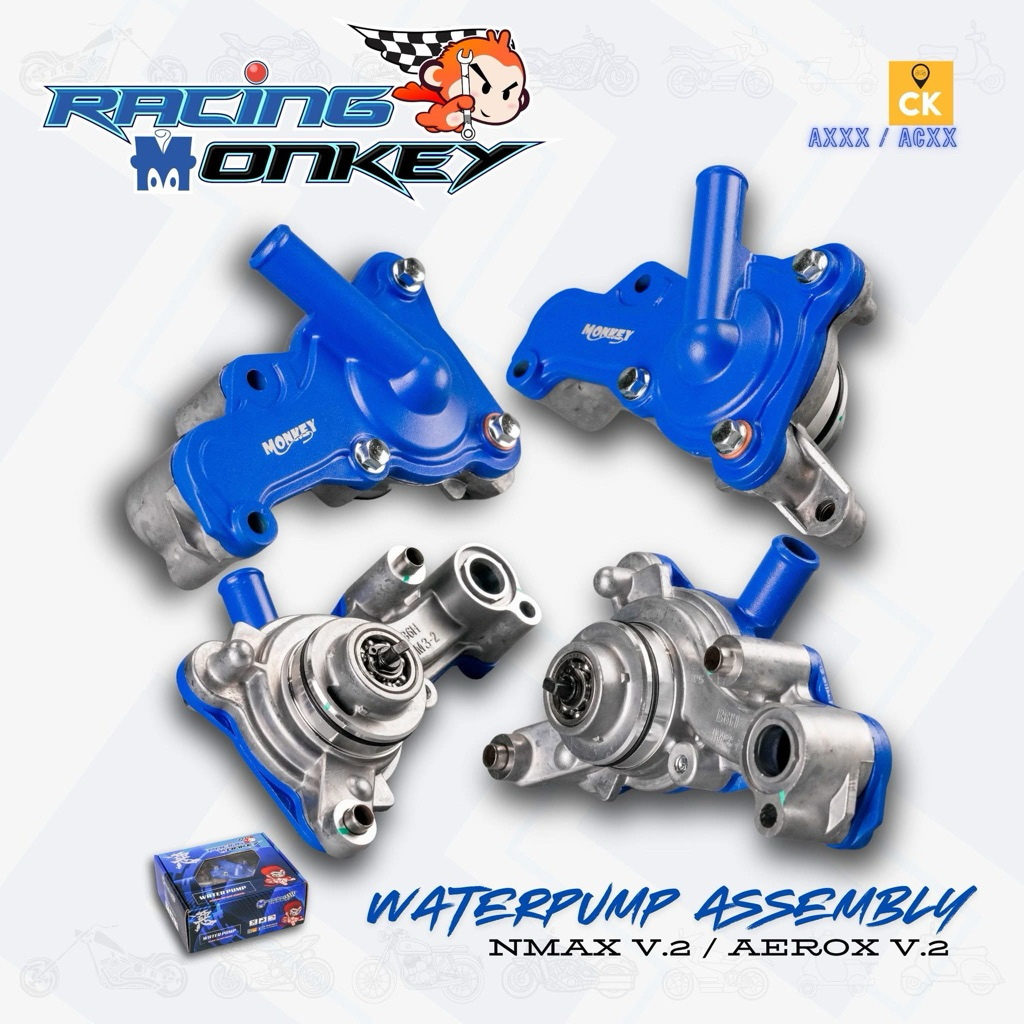 RACING MONKEY WATER PUMP ASSY NMAX V2 NMAX NEW AEROX V2 AEROX NEW RCM-2 ...