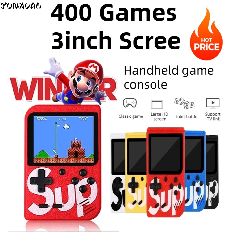 YUNXUAN 3 Inch Retro Mini Pocket Game Console 400 in 1 Gameboy Emulator ...
