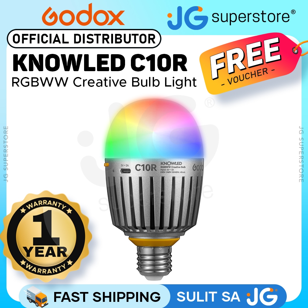 Godox KNOWLED C10R RGB Creative Bulb Light E26 / E27 Base USB-C ...