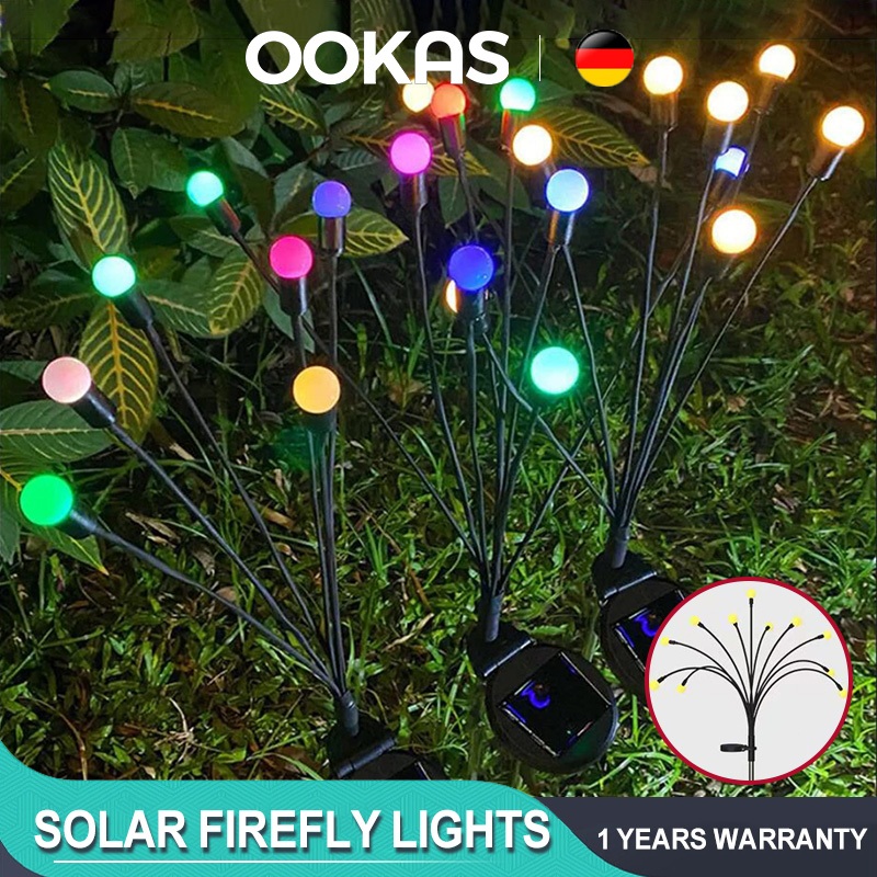 OOKAS Solar Firefly LED Lights Garden Decoration Outdoor Lawn Light ...