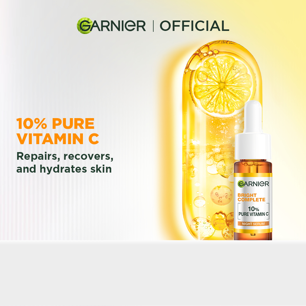 NEW Garnier 10% Pure Vitamin C Overnight Serum (15ml) - for Brightening ...