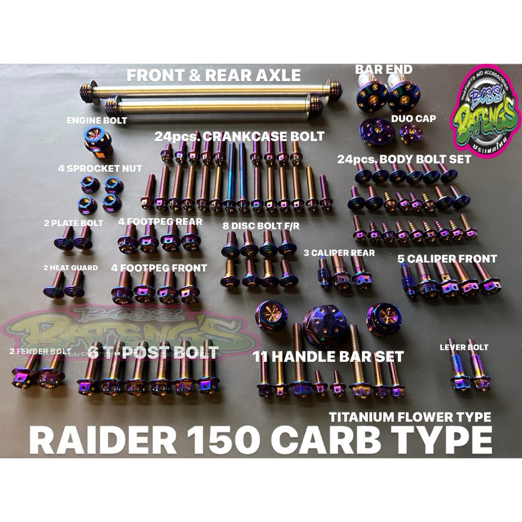 RAIDER 150 CARB/F.i TITANIUM FLOWER TYPE HENG BRAND | Shopee Philippines
