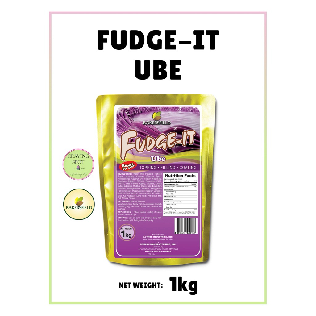 BAKERSFIELD FUDGE IT UBE 1KG |MAY 2026 Expiry | Shopee Philippines