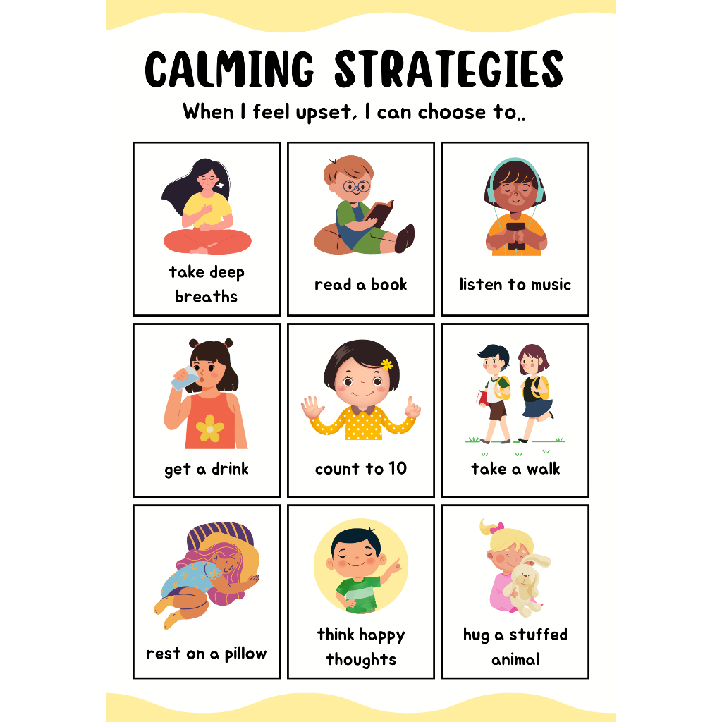 Self-Regulation & Calming Strategies Chart for Kids – A4 Laminated ...