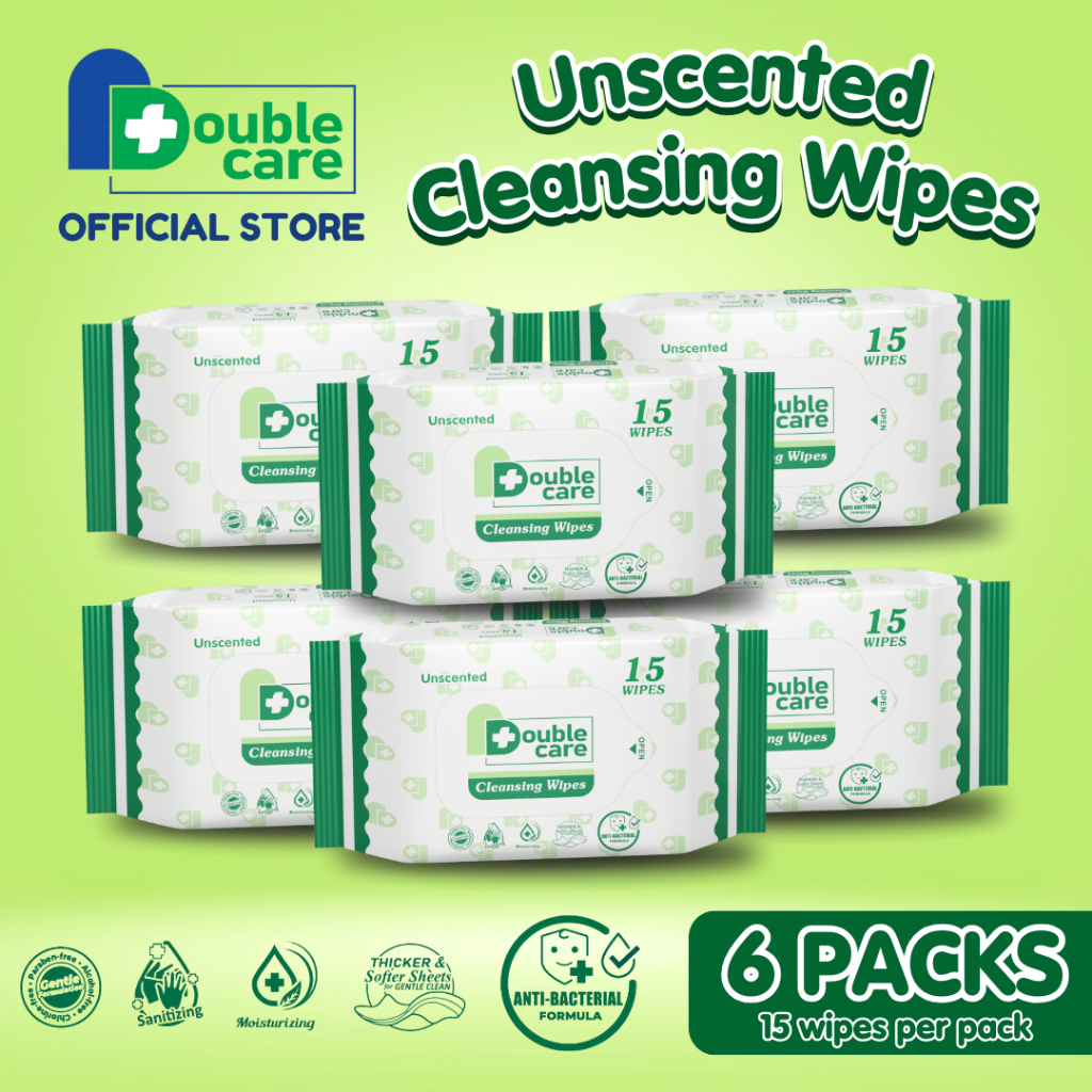 Double Care Cleansing Wipes Unscented 15 Sheets (6 packs) | Shopee ...