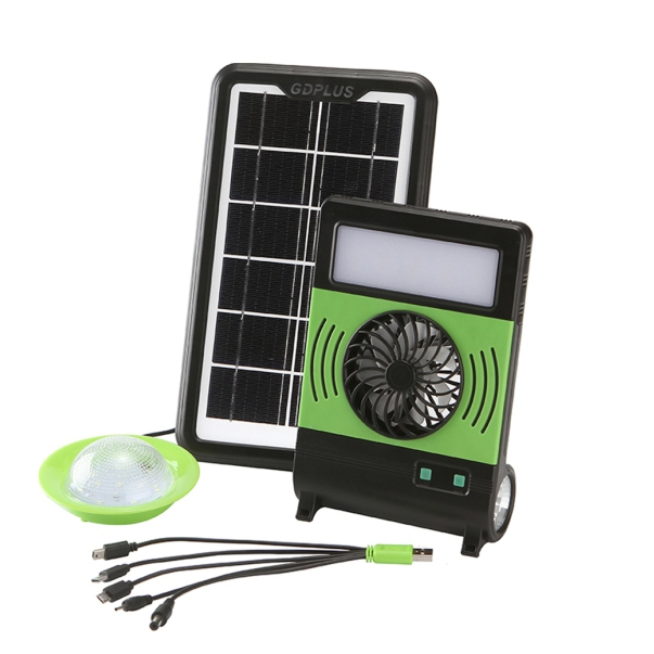 GD-8070 Solar Lighting System with LED Lighting Electric Fan Warning ...