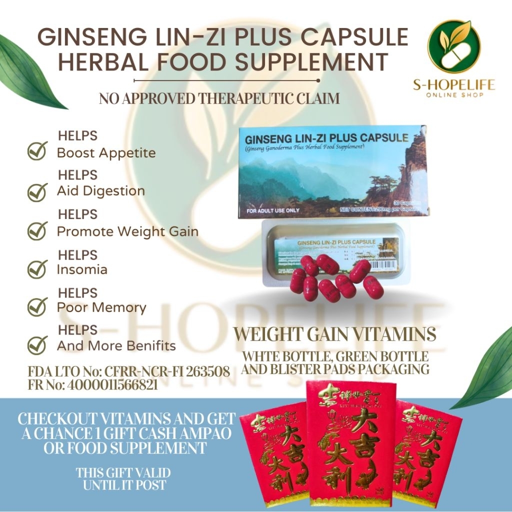 Ginseng Lin-Zi Plus | Ganoderma Mushroom | Pampagana Kumain | Weight ...