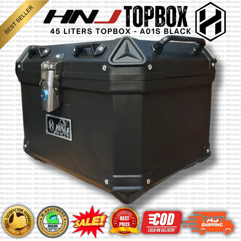 【Topbox Only】HNJ A01s Single Lock - 45 Liters Motorcycle Topbox with ...