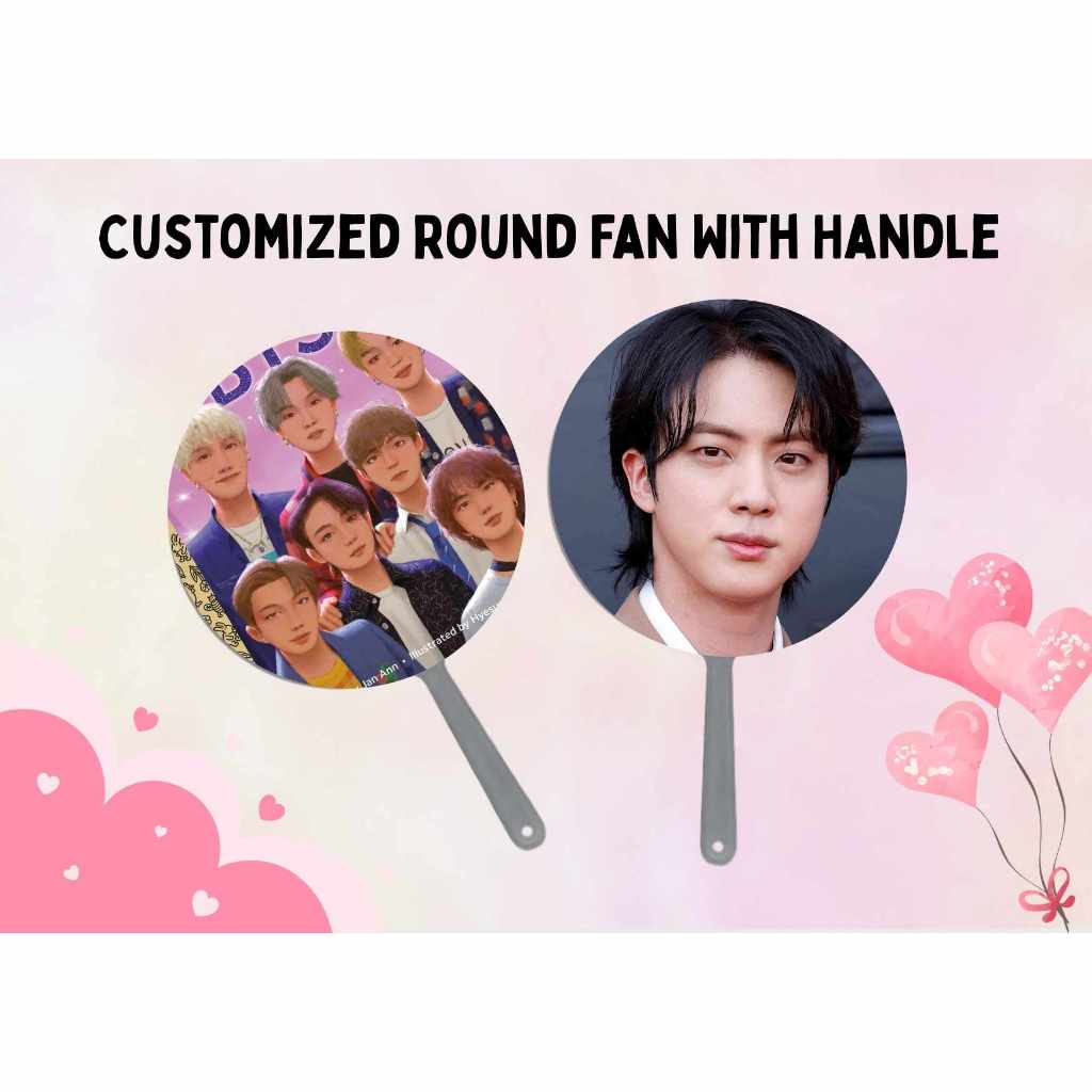 Customized Round Fan With Handle/Picket fan | Shopee Philippines