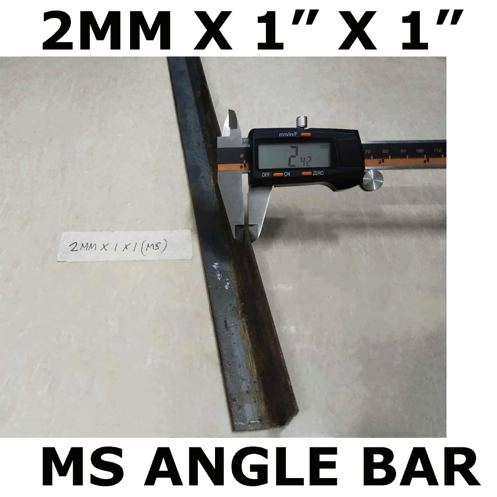 ( 2 PCS ) MS ANGLE BAR 2MM X 1" X 1" X 1/2 METER === BAKAL | Shopee ...