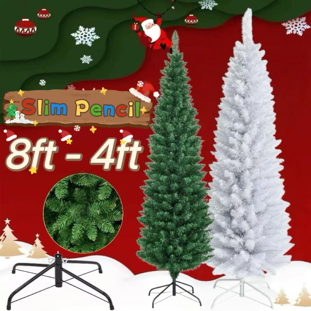 Slim Christmas Tree 4FT/5FT/6FT/7FT/8FT,Green Christmas Tree 7ft ...