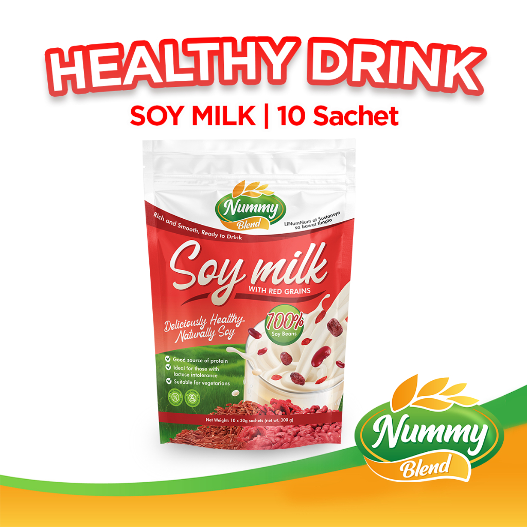Nummy Blend Soy Milk with Red Grains 300g (10 Sachets) – High Protein ...