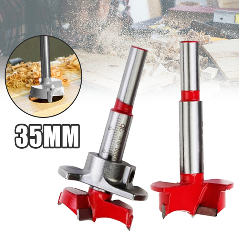 35mm Adjustable Wood Hole Saw Hinge Hole Opener Drill Bits Wood Boring ...