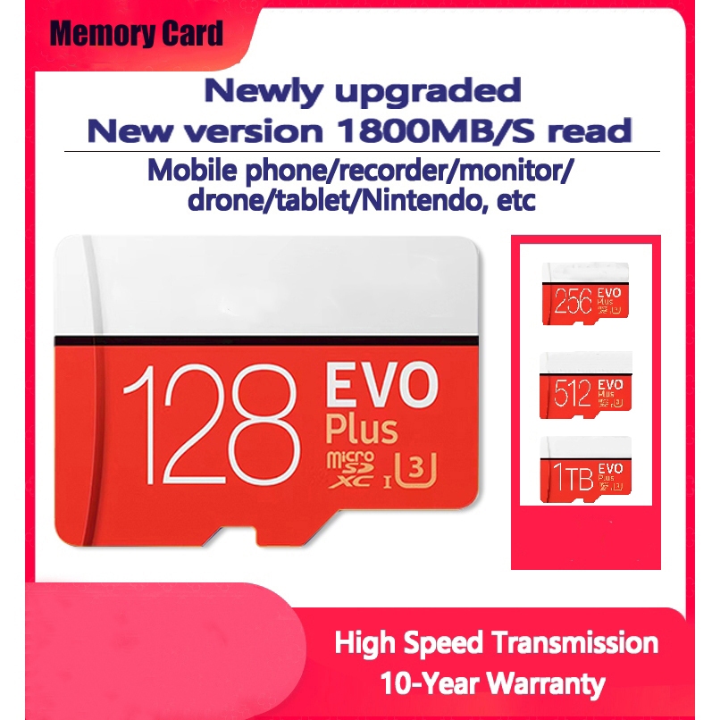 Memory Card Class 10 Micro SD Card EVO PLUS 128GB 256GB 512GB 1TB TF ...
