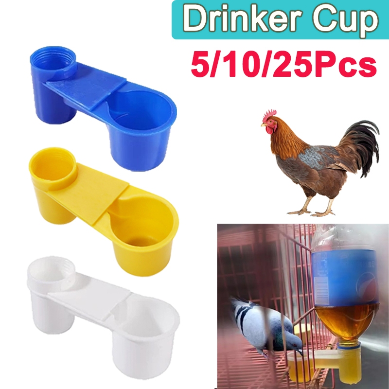 25Pcs Plastic Water Drinker Cup Feeder Bowl for Birds Pigeons Chicken ...