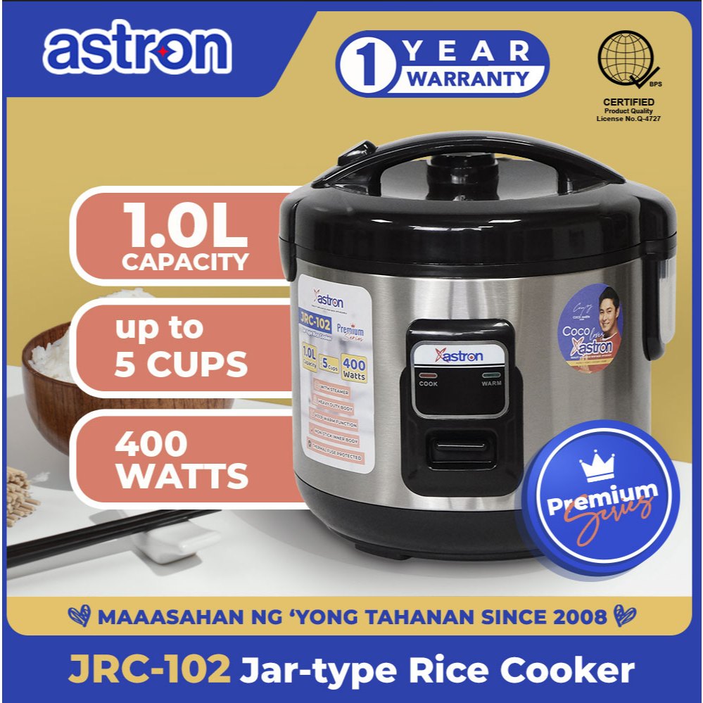Astron JRC102 Jar Type Rice Cooker with Steamer - 1L | Premium Series ...