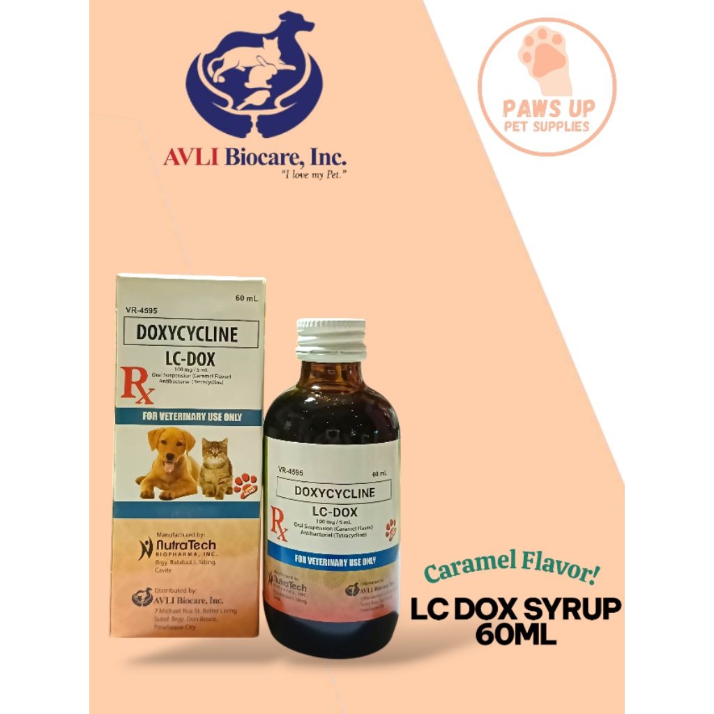 LC-Dox Antibacterial Oral Suspension Caramel Flavor for Pets (60ml ...