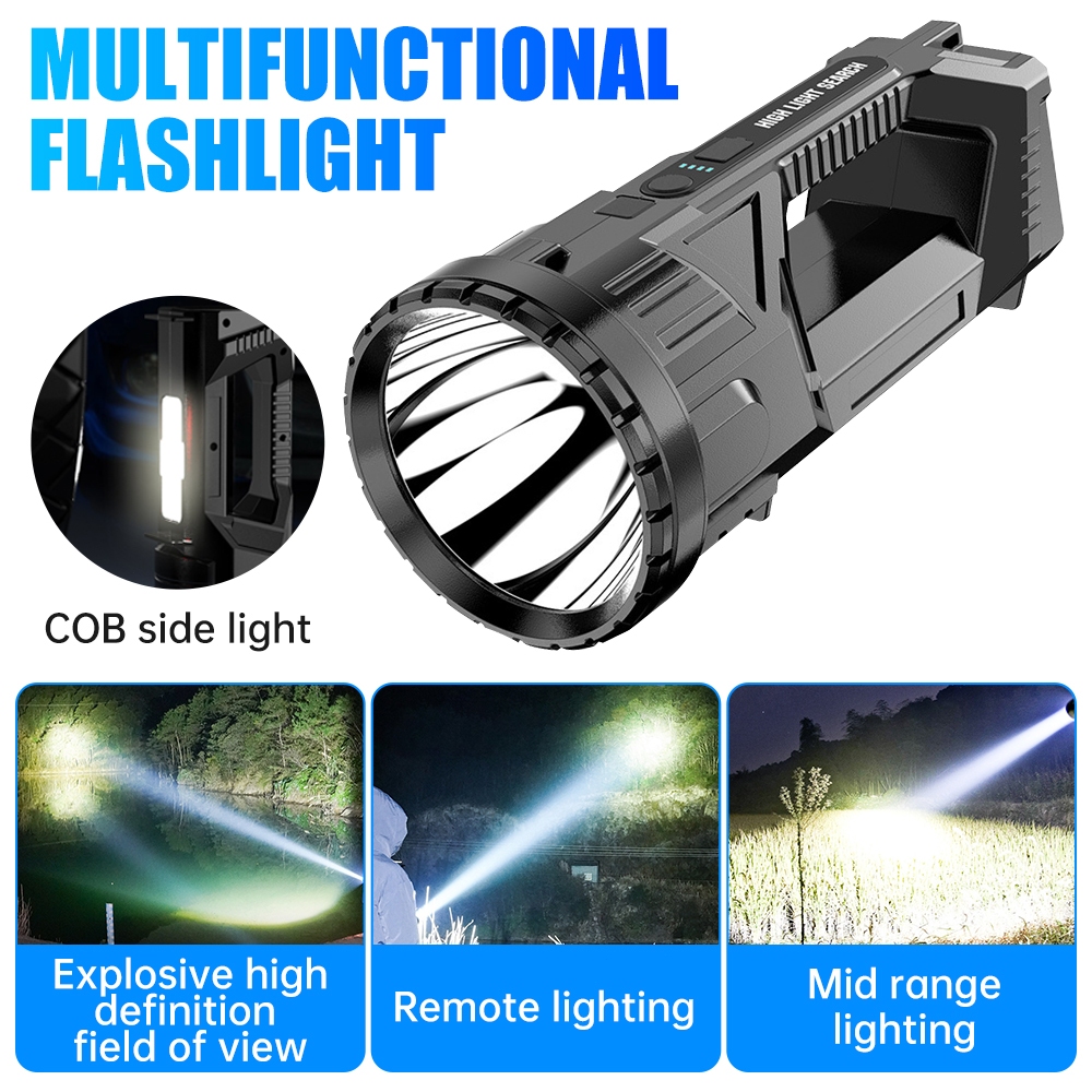 2025 New LED Flashlight 90000 LM Large Rechargeable Heavy Duty IP67 ...