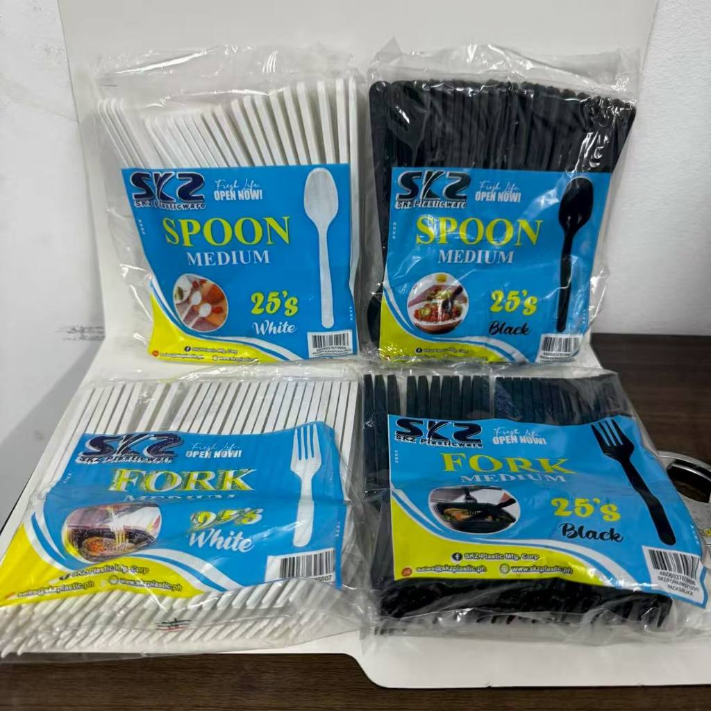 Plastic Spoon 25 Pcs Fork Heavy-Duty, Disposable Cutlery ,Disposable ...