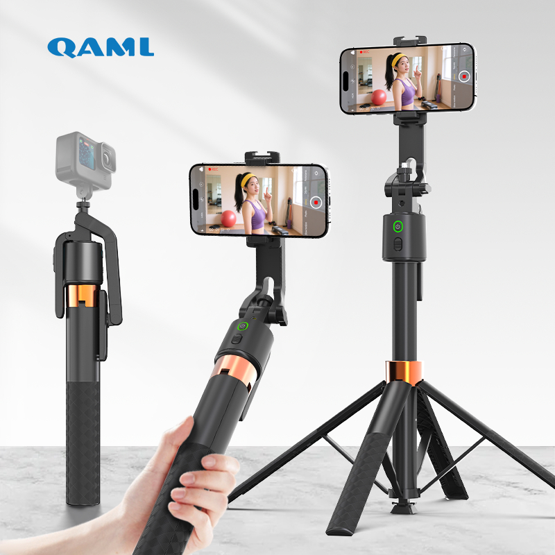 QAML Q13: AI-Track Selfie Stick, Single-Axis Stabilizer & 180cm 4-Leg ...