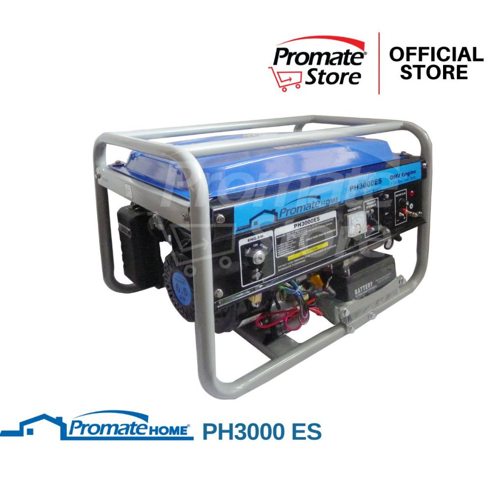 Promate PH3000ES Gasoline Generator 3kVa | 2400W/3000W | 6.5HP OHV ...