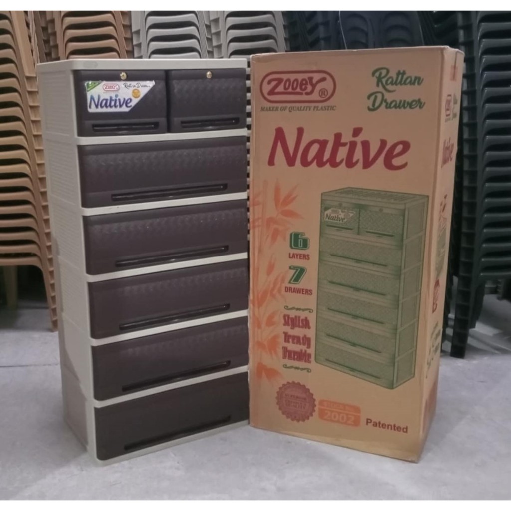 RATTAN DRAWER (6 LAYERS & 5 LAYERS) ZOOEY NATIVE RATTAN DRAWER (#2002) (RANDOM COLOR) | Shopee ...