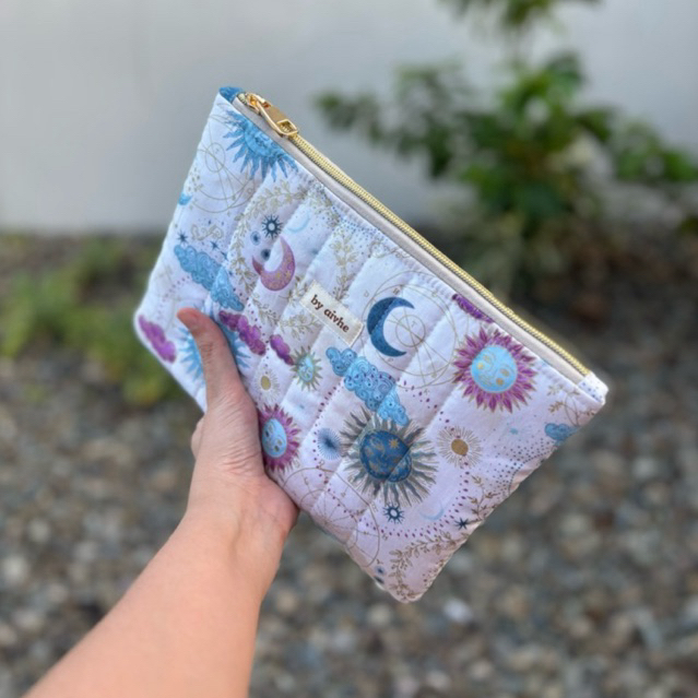 Handmade Medium Quilted Pouch / Puffy Pouch (Luna) | Shopee Philippines