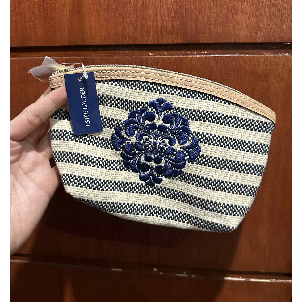[SourceryPH] Estee Lauder Woven Make Up Pouch with Embroidery Design ...
