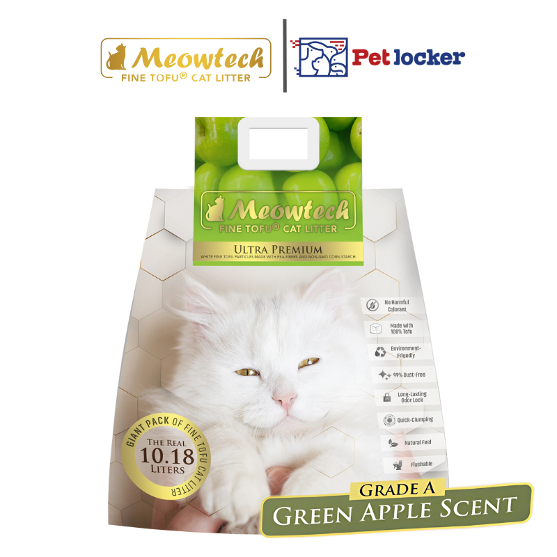 Meowtech Fine Tofu Cat Litter Green Apple Scent 10.18L | Shopee Philippines