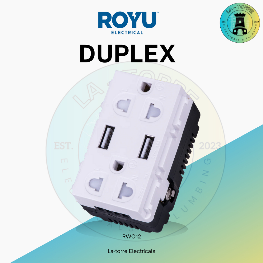 ROYU Duplex Universal Outlet with 2 USB | Shopee Philippines
