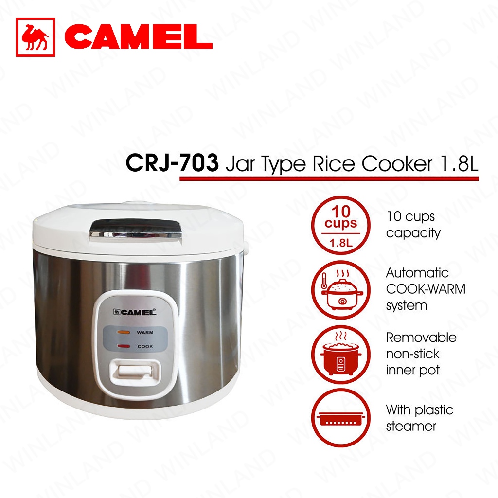 Camel by Winland 1.8 Liters / 10 cups Capacity Jar Type Rice Cooker ...