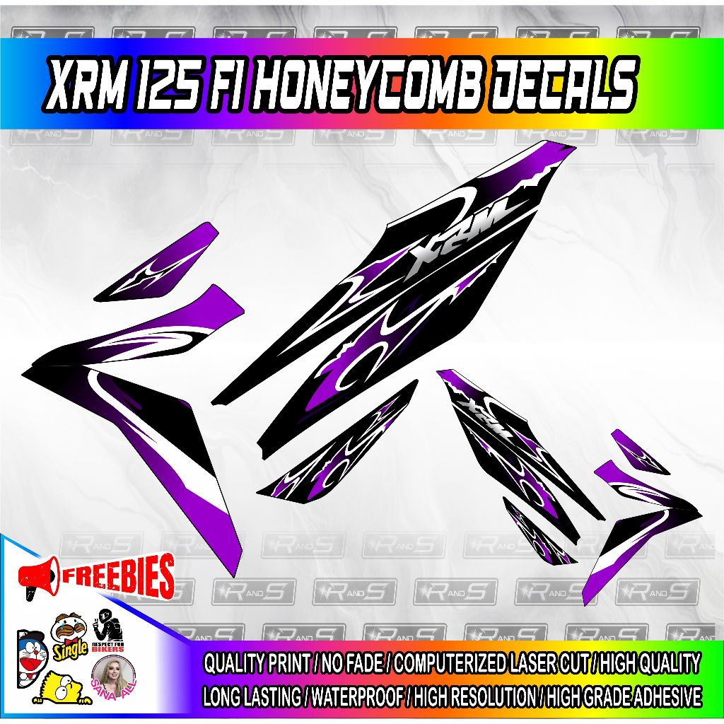 XRM 125FI HONEY COMB DECALS HD PRINT ( MORE COLORS AVAILABLE ) | Shopee ...