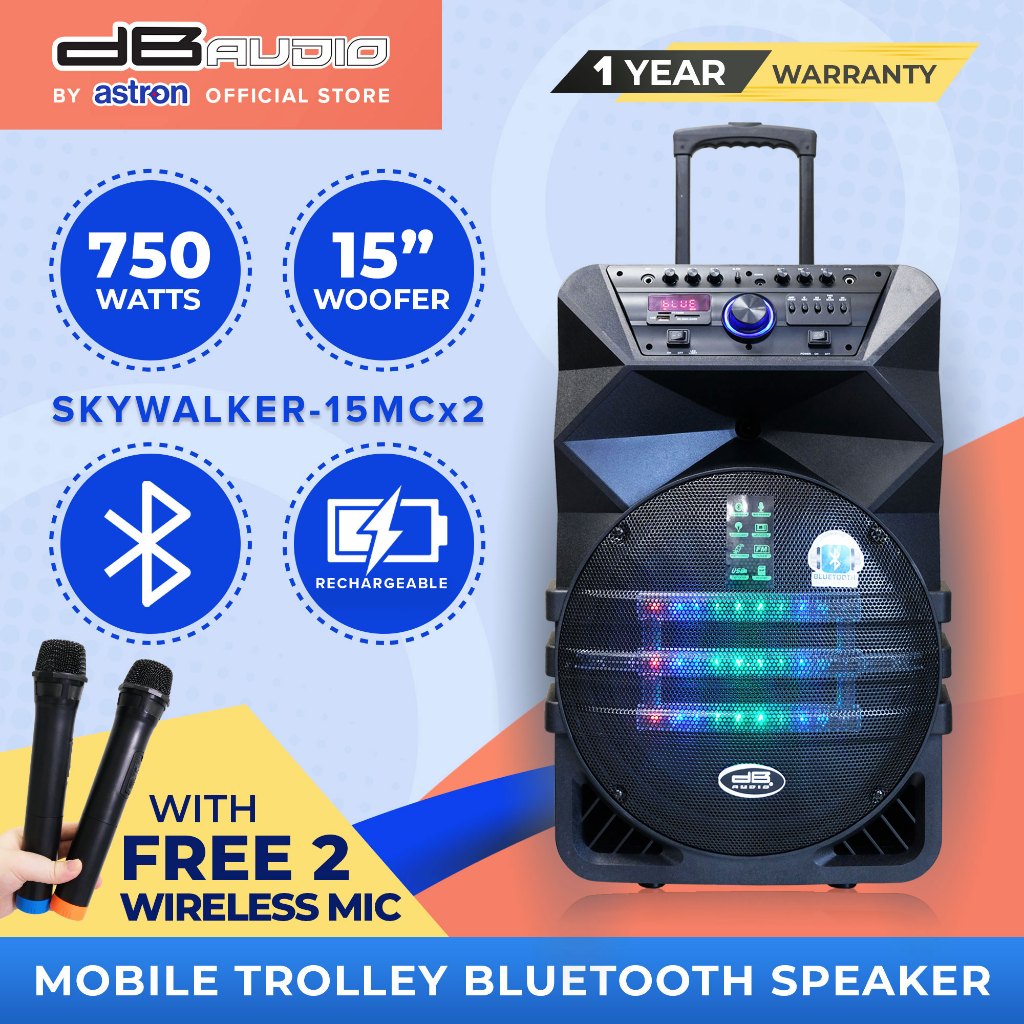 Db Audio by Astron SKYWALKER15 Portable Mobile Trolley Speaker ...
