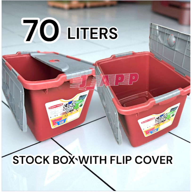 SUNNYWARE ORD (70 LITERS) Stock Box / Storage Box with cover and wheels ...
