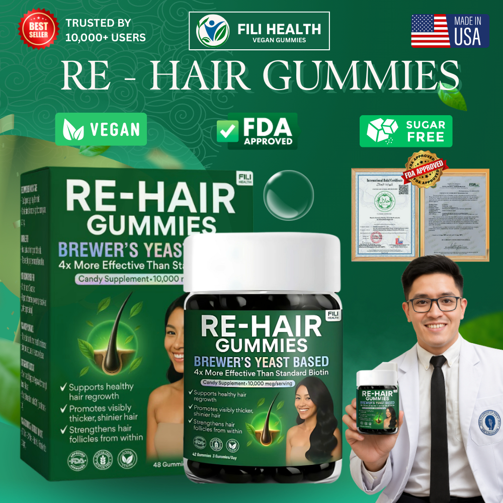 Re-Hair Gummies - Biotin hair growth gummies with 10,000mcg biotin ...