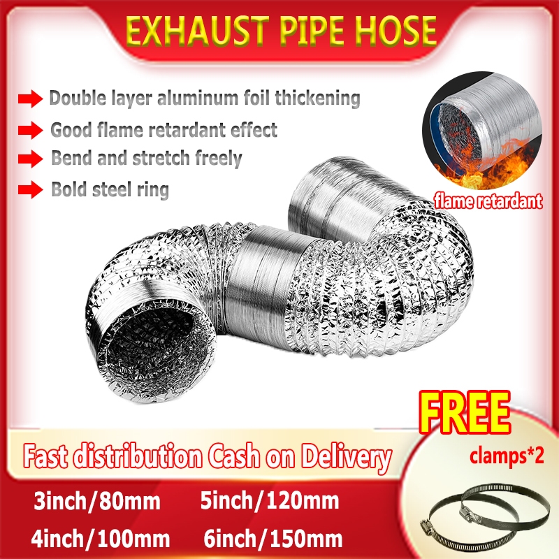 Aluminum Foil Exhaust Pipe Retractable Exhaust Hose 80/100/120/150 ...