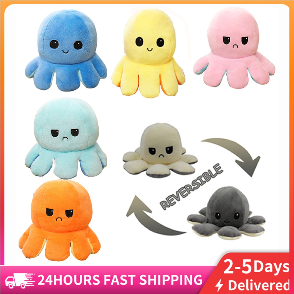 YukToy Flip Reversible Plush Octopus Doll 20cm KidsStuffed Toys ...