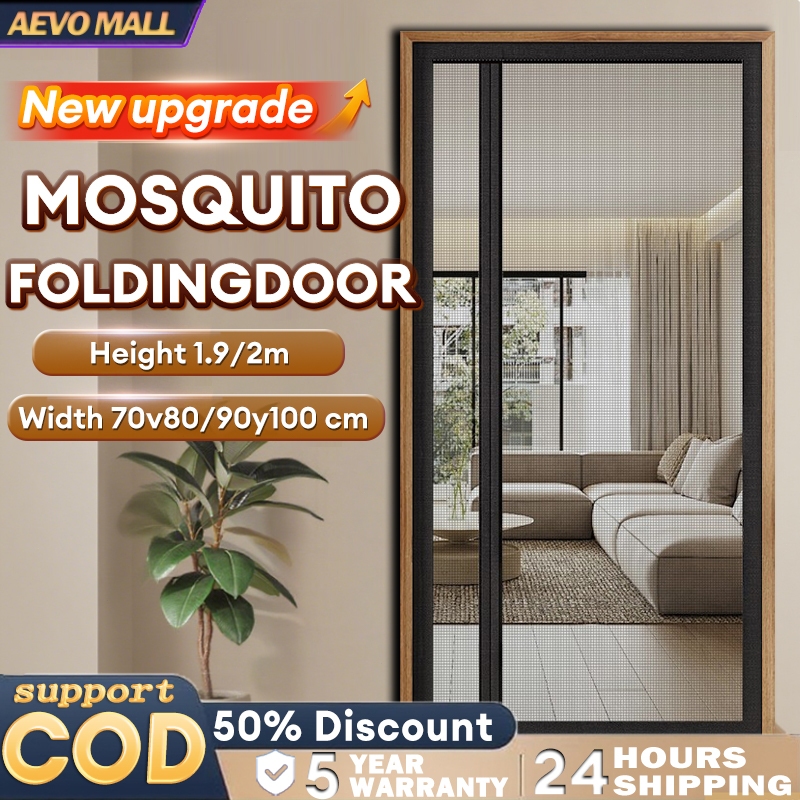 Trackless Folding Screen Door Accordion Sliding Door Home Aluminum Anti ...