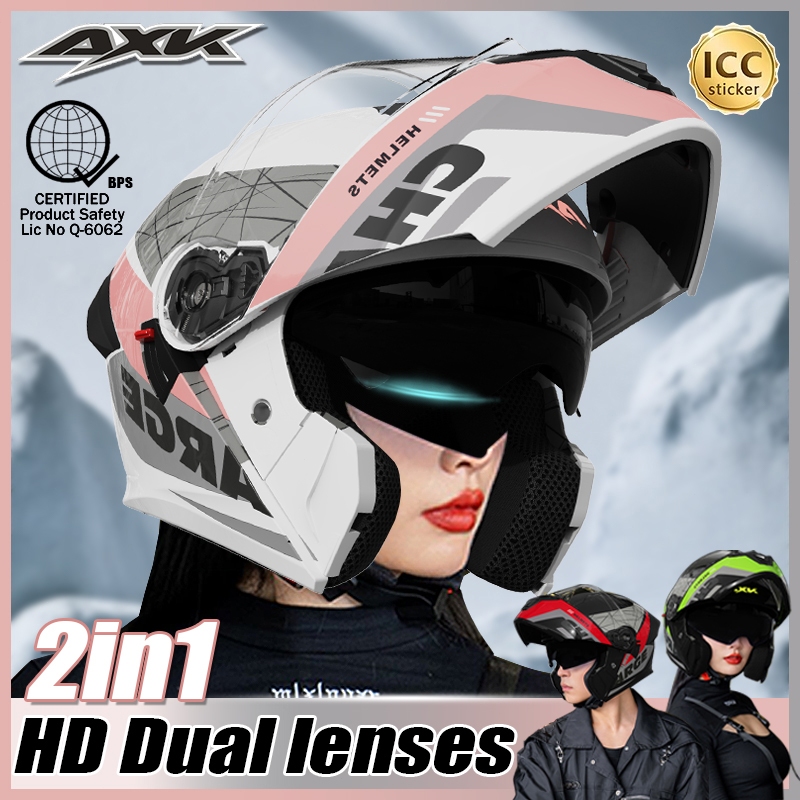 AXK 909 2in1 Motorcycle Modular Open face Helmet Modular helmet Full ...