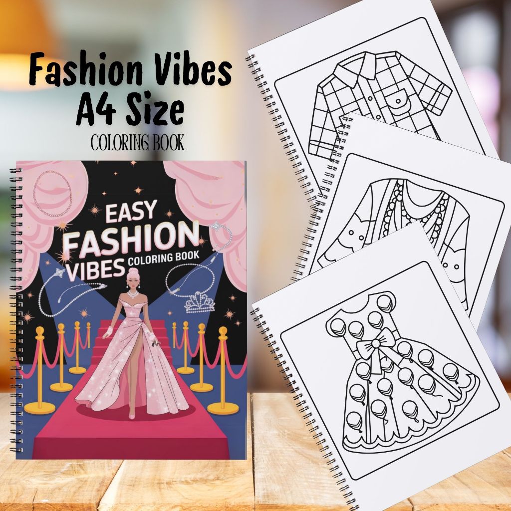 Fashion Vibes Coloring Book – A4 Size | 80gsm Paper | Adult Coloring ...