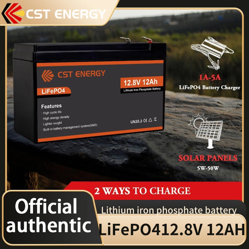 CST ENERGY 12V 12Ah Lithium LiFePO4 Deep Cycle Battery with 3000 ...