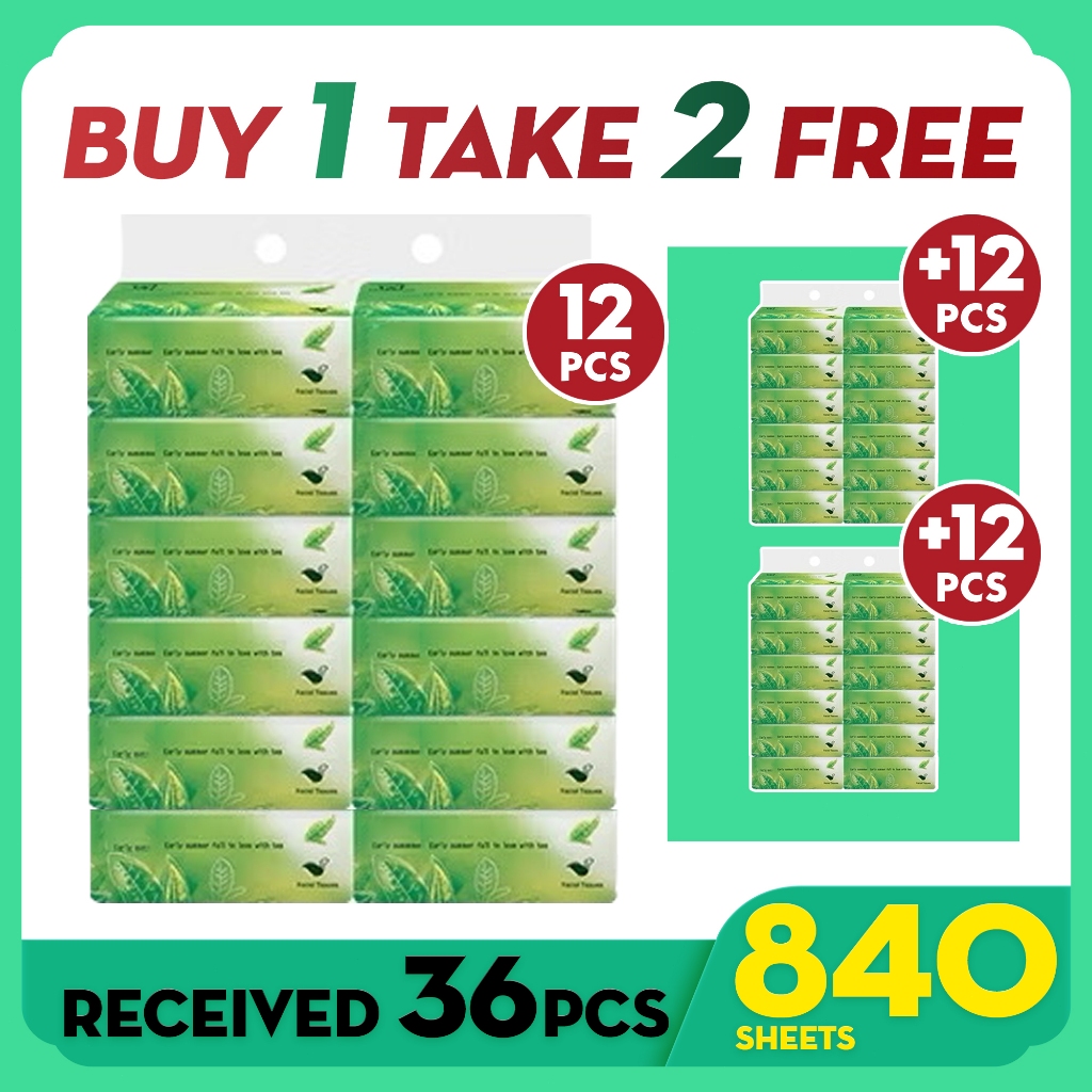 Buy 1 Take 2 36PACK Tissue Facial Tissue order Tissue 3-Ply Facial ...