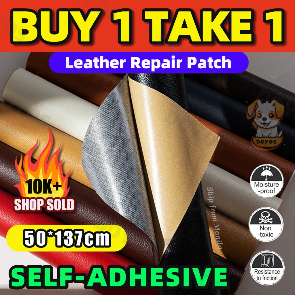 DOYOS Adhesive Leather Repair Patch 50x137cm DIY Waterproof Sticky PU ...
