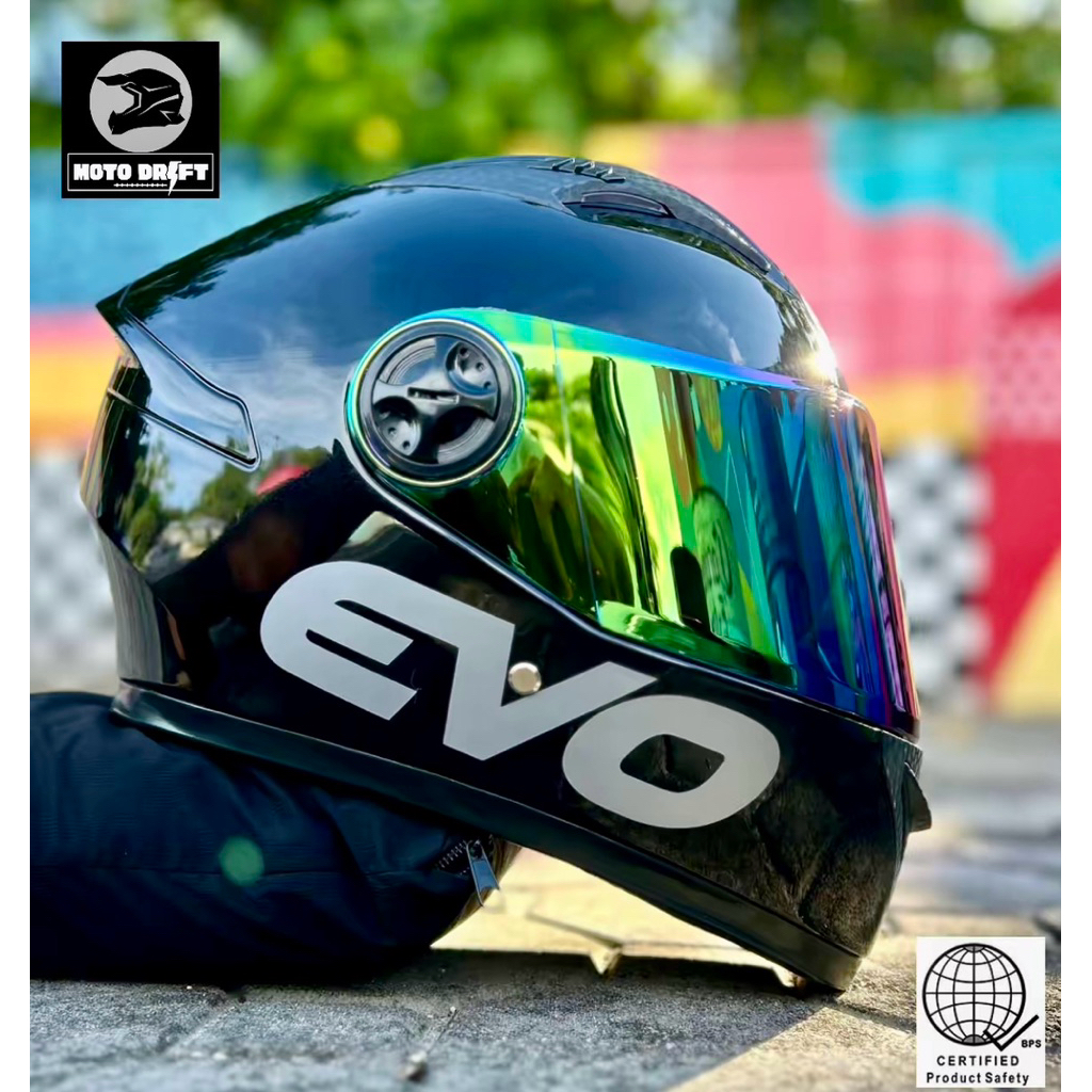 EVO HELMET CUSTOMIZED BRANDNEW DUAL VISOR with ICC STICKER FREE EXTRA ...